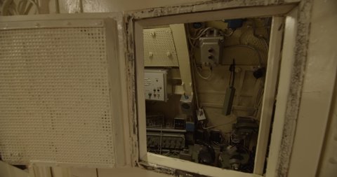 Submarine Radio Cabin Interior Tour Combat Stock Footage Video (100% ...