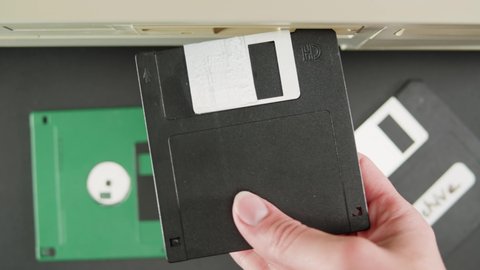 Using Diskette Closeup Old Floppy Disk Stock Footage Video (100% ...