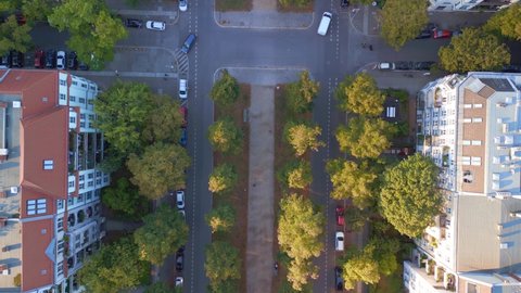 Road Trees Median Strip Cyclist Cars Stock Footage Video (100% Royalty ...