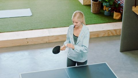 Winner Sports Woman Winning Table Tennis Stock Footage Video (100% ...