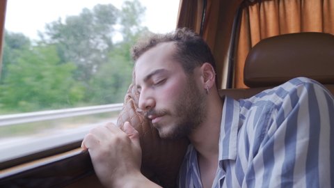 Sleeping On Car Trip the Young Stock Footage Video (100% Royalty-free ...