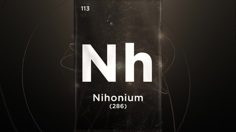 Nihonium Nh Symbol Chemical Element Periodic Stock Footage Video (100% ...