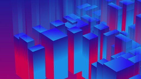 3d Gradient Cubes Animation Loop Perspective Stock Footage Video (100% ...