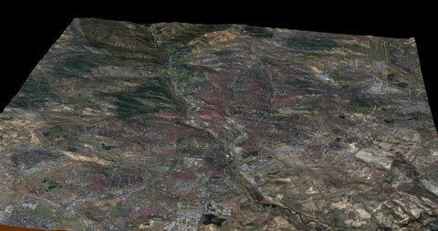 Madrid South North Map 3d Relief Stock Footage Video (100% Royalty-free ...