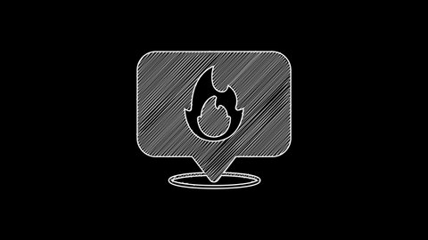 White Line Map Pointer Fire Flame Stock Footage Video (100% Royalty ...