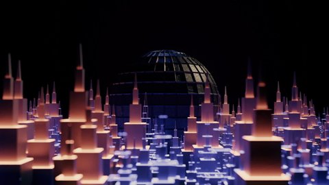 Abstract Neon City Background Loop Stock Footage Video (100% Royalty ...