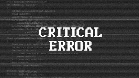 Critical Error Glitch Text Animation Alpha Stock Footage Video (100% ...