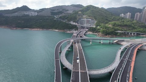 Sea Traffic Viaduct Bridge Sea Under Stock Footage Video (100% Royalty ...