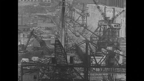 1910s Large Industrial Construction Site People Stock Footage Video ...