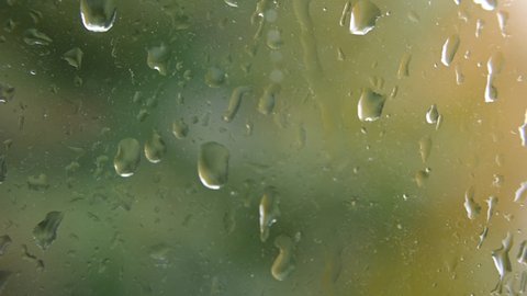 Raindrops Outside Window Rainy Season Autumn Stock Footage Video (100% ...