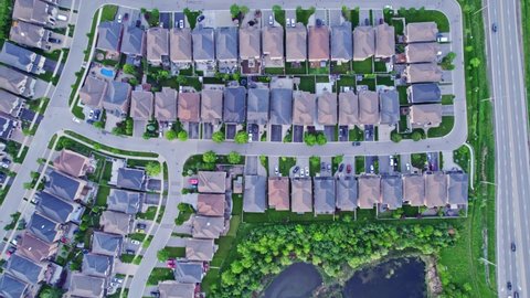 Aerial View Middle Class Residential Houses Stock Footage Video (100% ...