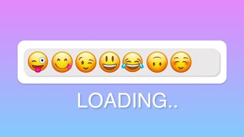 Loading Progress Bar Many Different Emoji Stock Footage Video (100% ...