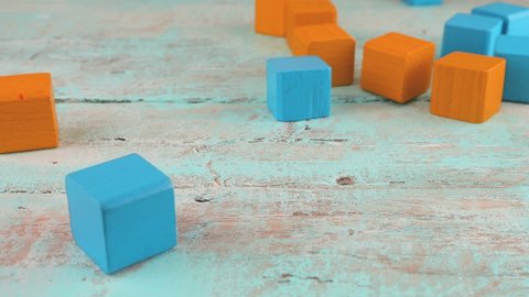 Falling Baby Toy Blocks On Old Stock Footage Video (100% Royalty-free ...