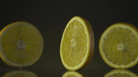 Circles Pieces Lemon Spin Air Stock Footage Video (100% Royalty-free ...