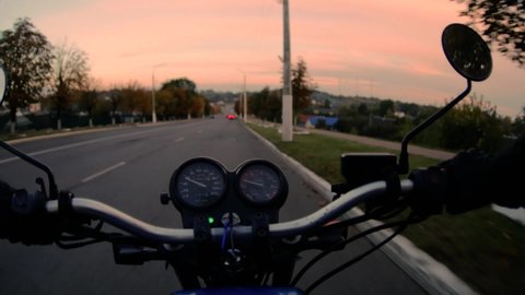 First Person Motorcycle Ride Retro Motorcycle Stock Footage Video (100% ...