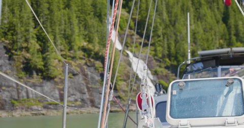 40 Speed Sailboat Rocking Waves Waterfall Stock Footage Video (100% ...