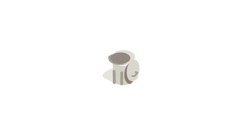Gray Trash Can Open Lid Icon Stock Footage Video (100% Royalty-free ...