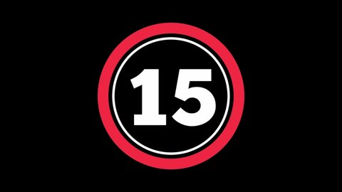 Simple 15 Seconds Countdown Timer Thick Stock Footage Video (100% ...