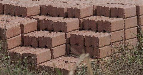 Heap Interlocking Sandcrete Bricks Stock Footage Video (100% Royalty ...