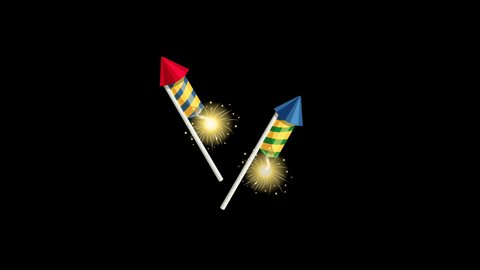 Cracker Rocket Fire Light Animation Transparent Stock Footage Video ...