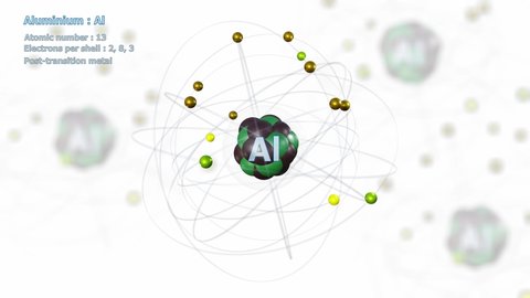 Atom Aluminum 13 Electrons Infinite Orbital Stock Footage Video (100% ...