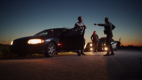 Police Officers Patrol Car Driving Through Stock Footage Video (100% ...