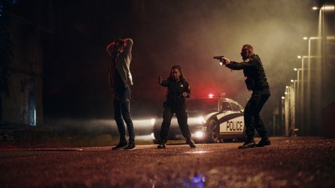 Two Police Officers Catch Put Suspect Stock Footage Video (100% Royalty ...