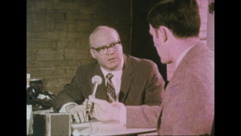 1970s Man Being Interviewed By Reporter Stock Footage Video (100% ...