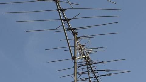 Old Fashioned Radio Television Satellite Broadcasting Stock Footage ...