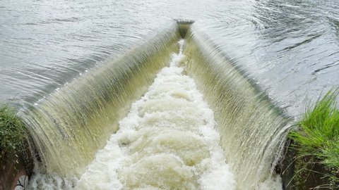 Water Flowing Dam Drain Water Along Stock Footage Video (100% Royalty ...