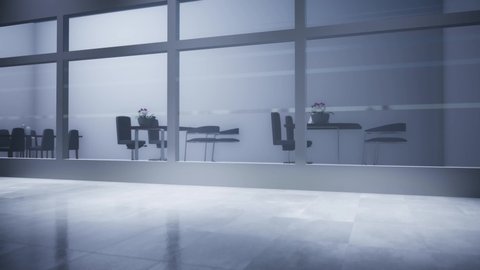 Empty Office Space Large Window Glass Stock Footage Video (100% Royalty ...