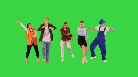 People Different Professions Occupations Walk Dance Stock Footage Video ...