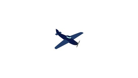 Blue Plane Icon Animation Isometric Best Stock Footage Video (100% ...