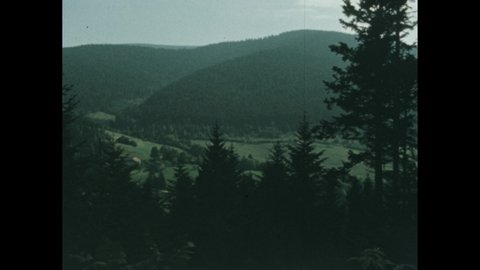 1950s Houses Village Castle On Hillside Stock Footage Video (100% ...