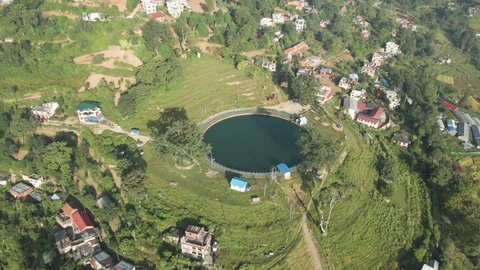 Drone View Pharping Hydropower Reservoir Kathmandu Stock Footage Video ...