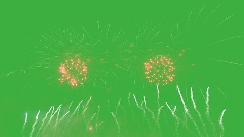 Abstract Firework On Green Chroma Key Stock Footage Video (100% Royalty ...