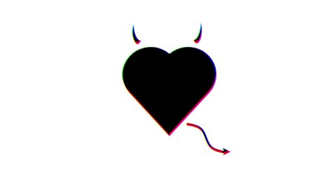 Heart Devil Horns Tail Isolated On Stock Footage Video (100% Royalty ...
