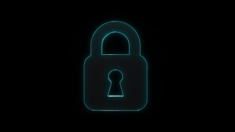 Lock Icon Rotate Around On Black Stock Footage Video (100% Royalty-free ...