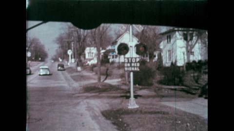 1960s Railroad Crossing Signal Boy Looks Stock Footage Video (100% ...