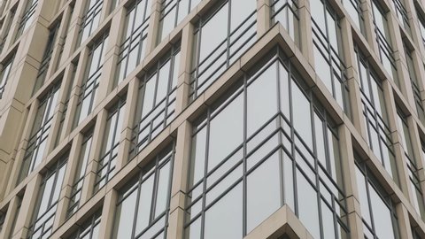 Facade Modern Highrise Building Glass Windows Stock Footage Video (100% ...