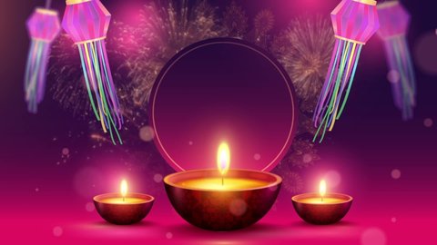Happy Diwali Light Blinking Animation Background Stock Footage Video ...