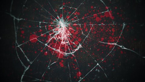 Scary Background Broken Glass Blood Stains Stock Footage Video (100% ...
