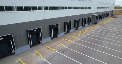 Distribution Center Gates Loading Unloading Operations Stock Footage ...