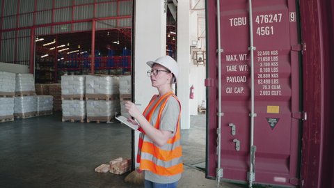 Female Worker Checks Package While Shipping Stock Footage Video (100% ...