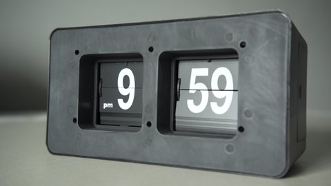 Flip Clock Show 10 Pm Time Stock Footage Video (100% Royalty-free ...