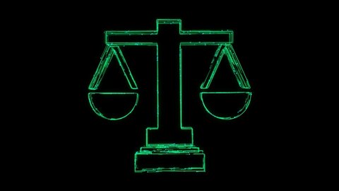 Justice Animated Icon Appearing Lines On Stock Footage Video (100% ...