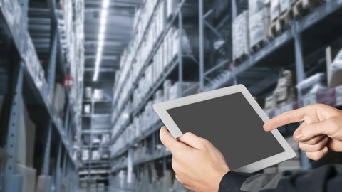 Warehouse Management Deft Software Computer Real Stock Footage Video ...