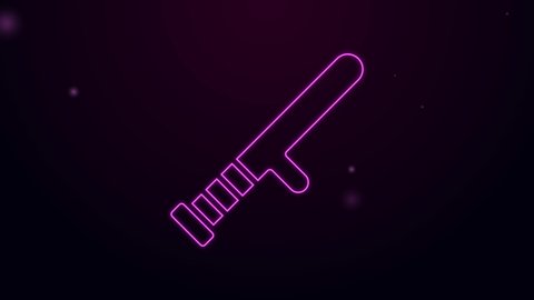 Glowing Neon Line Police Rubber Baton Stock Footage Video (100% Royalty ...