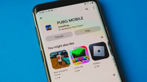 Pubg Mobile Application Installed On Mobile Stock Footage Video (100% ...