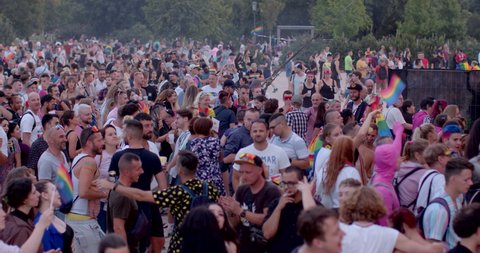 Crowd People Dancing On Dance Floor Stock Footage Video (100% Royalty ...